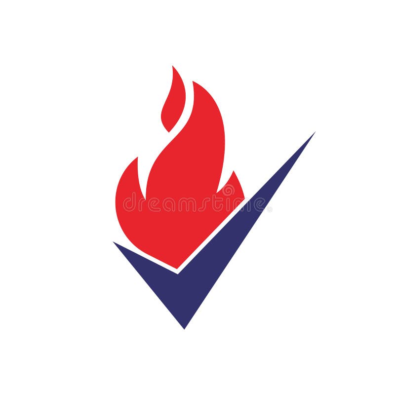 Fire Check Vector Logo Design Template. Stock Vector - Illustration of ...