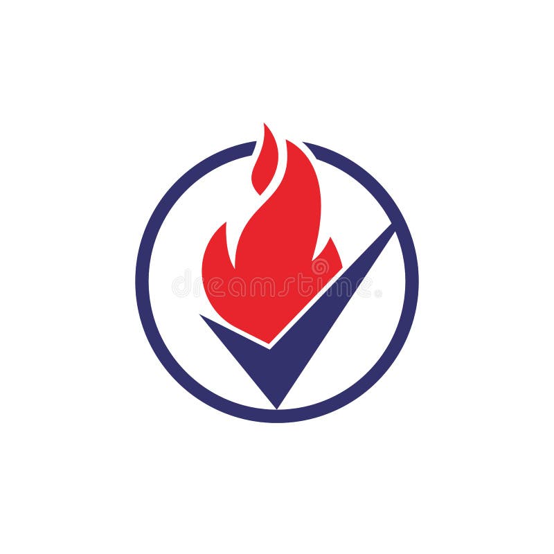 Fire Check Vector Logo Design Template. Stock Vector - Illustration of ...