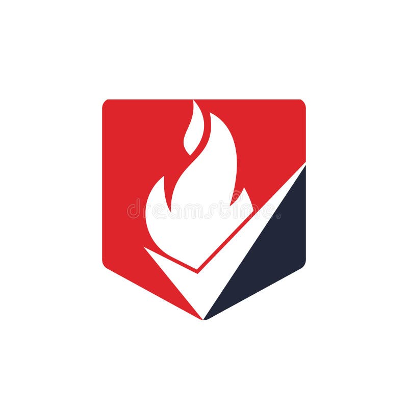 Fire Check Vector Logo Design Template. Stock Vector - Illustration of ...