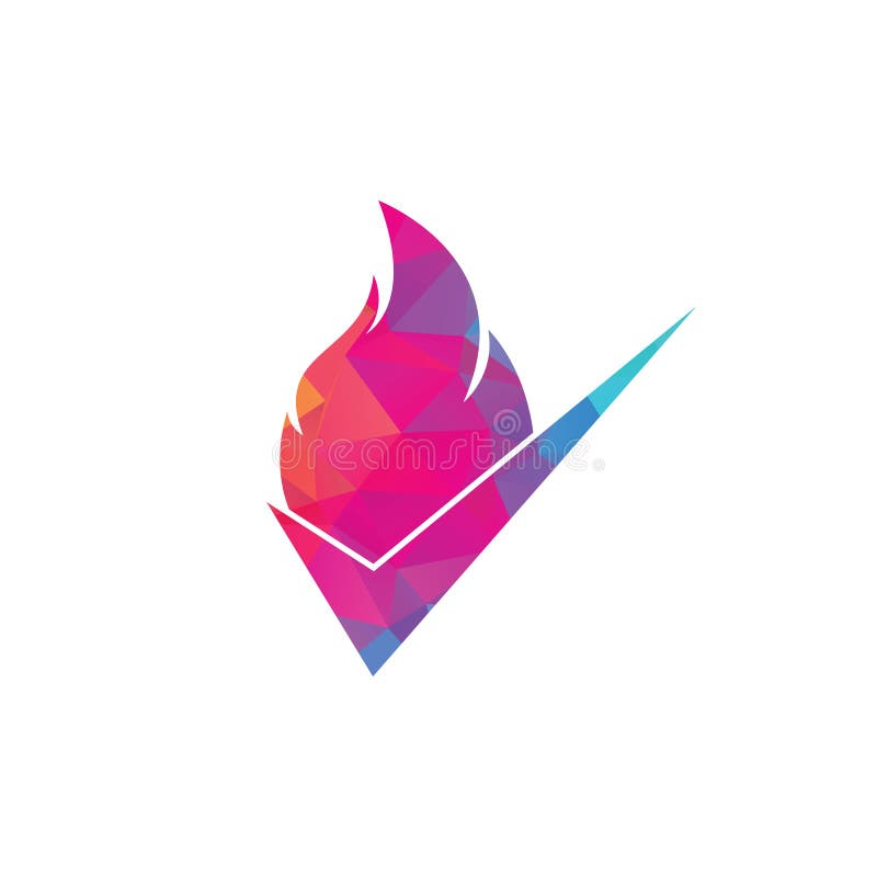 Fire Check Vector Logo Design Template. Stock Vector - Illustration of ...