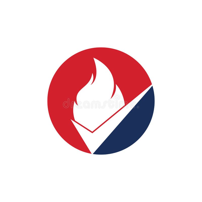 Fire Check Vector Logo Design Template. Stock Vector - Illustration of ...