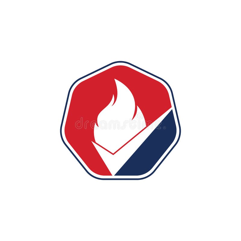 Fire Check Vector Logo Design Template. Stock Vector - Illustration of ...