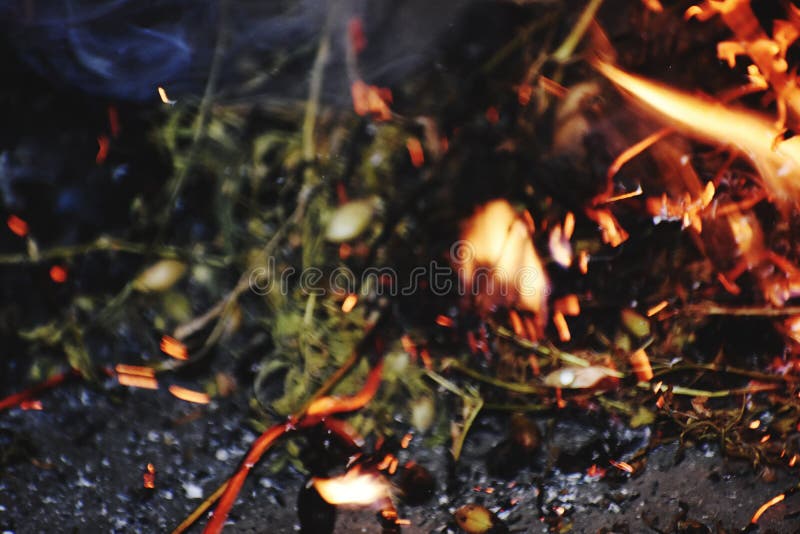 Fire is a Chemical Reaction that Gives Off Light and Heat. Stock Image ...