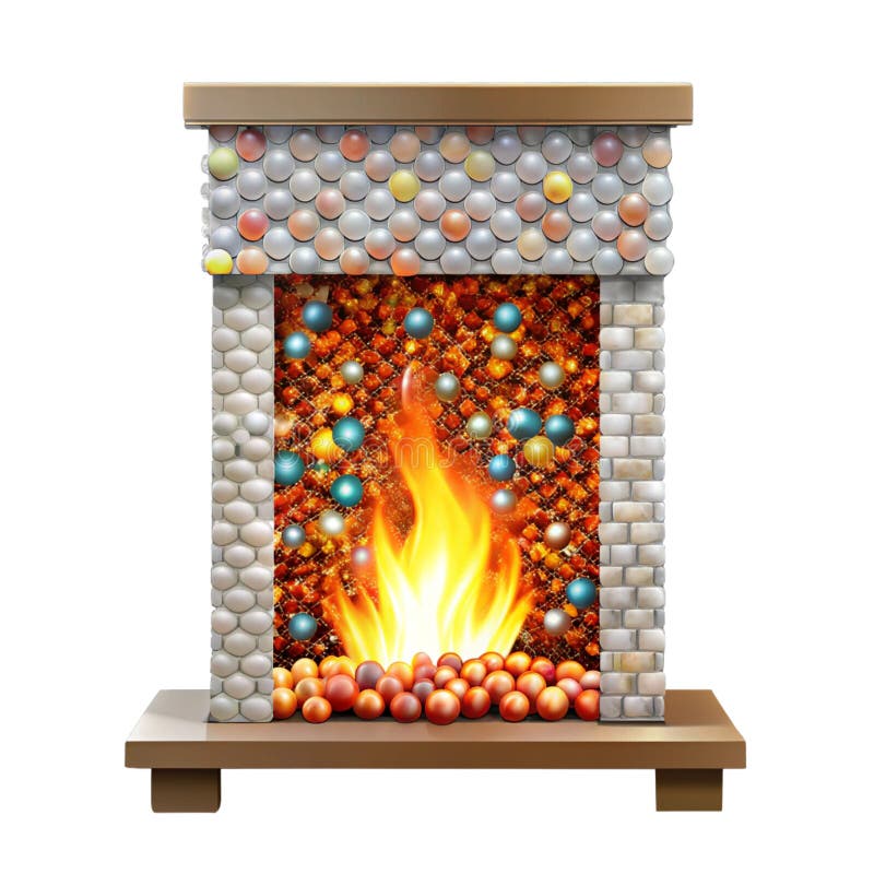 Fire Chimney Made with Marbles Isolated on Transparent Background Stock ...