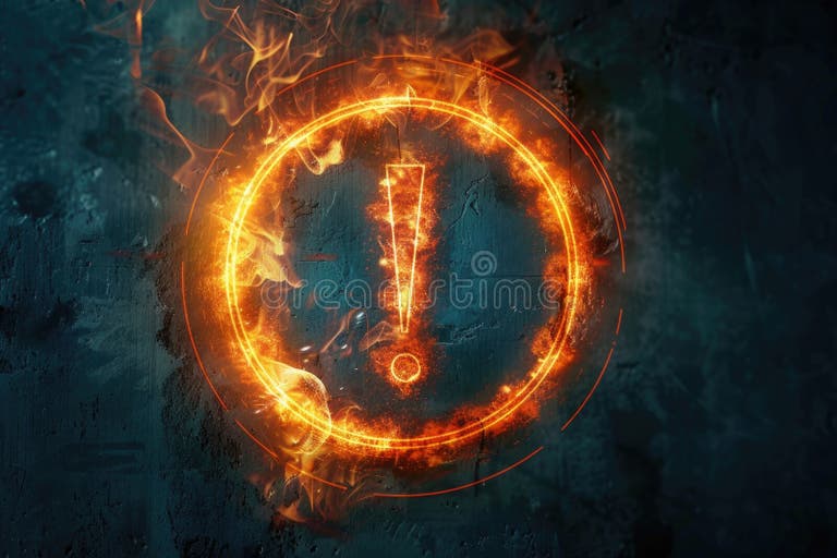 A Fire Circle with an Exclamation Mark in the Middle. Suitable for ...