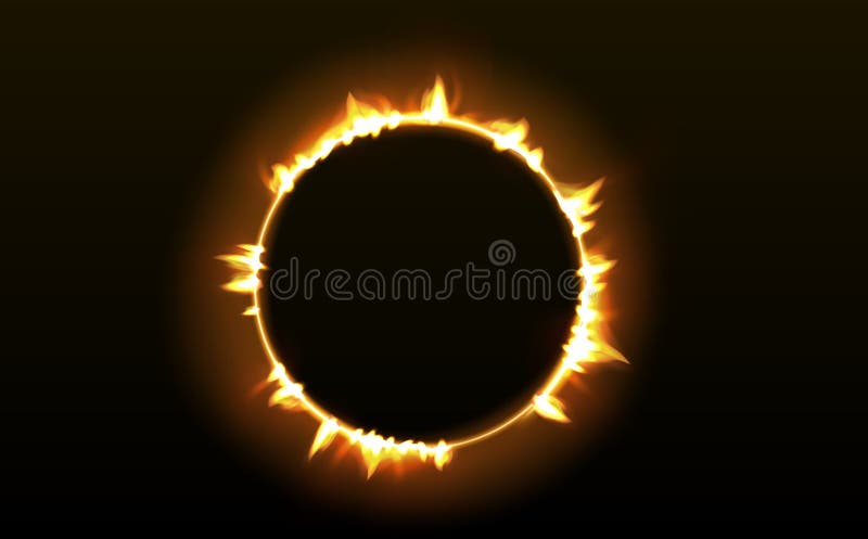 Fire Circle Frame. Flame Spark Ring Effect Vector Stock Illustration ...