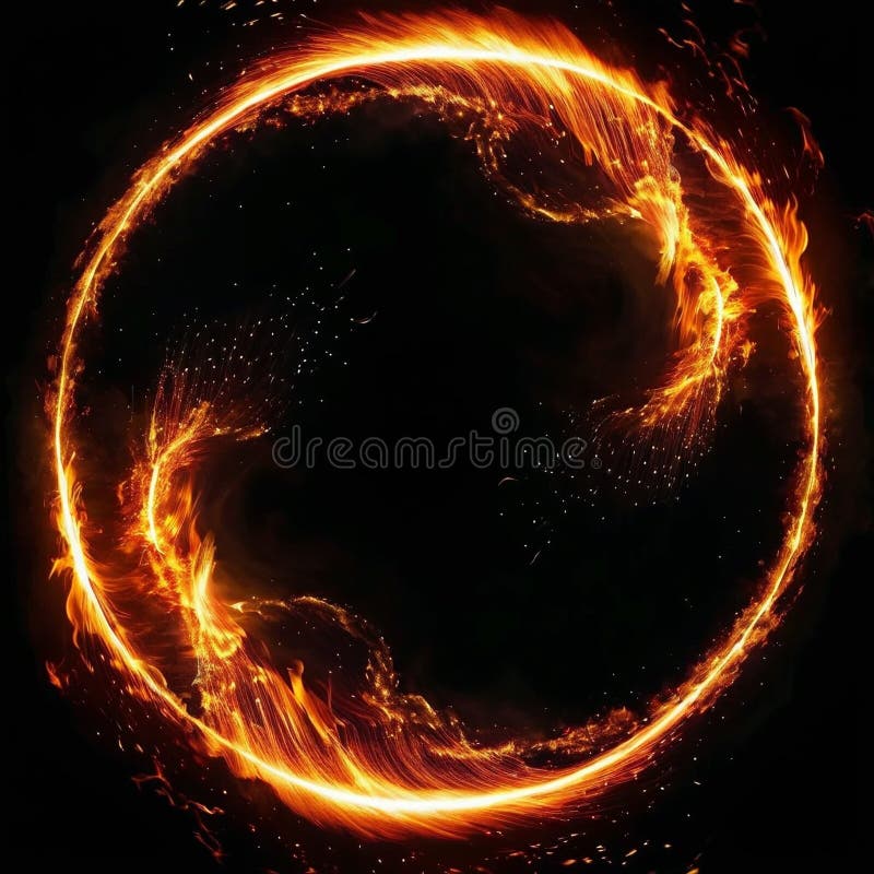 Fire Circle with Free Space for Text Stock Illustration - Illustration ...