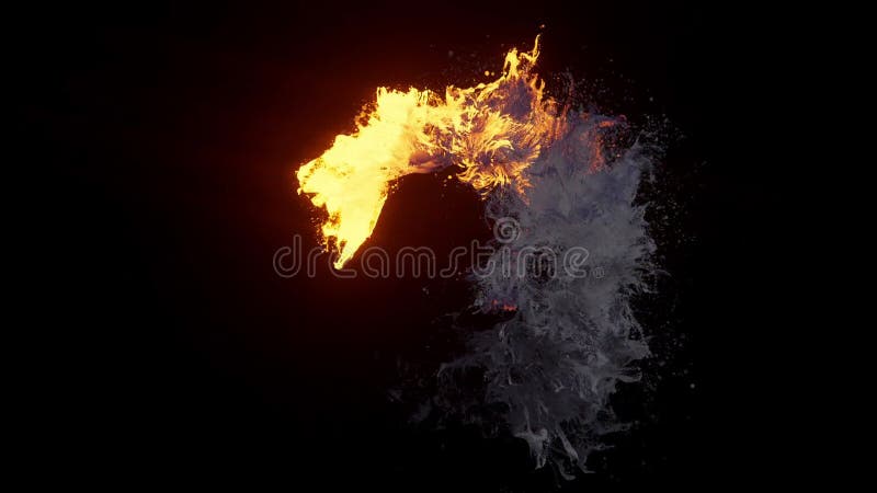 Fire Circle Motion Graphics with Plain Black Background Stock Footage ...