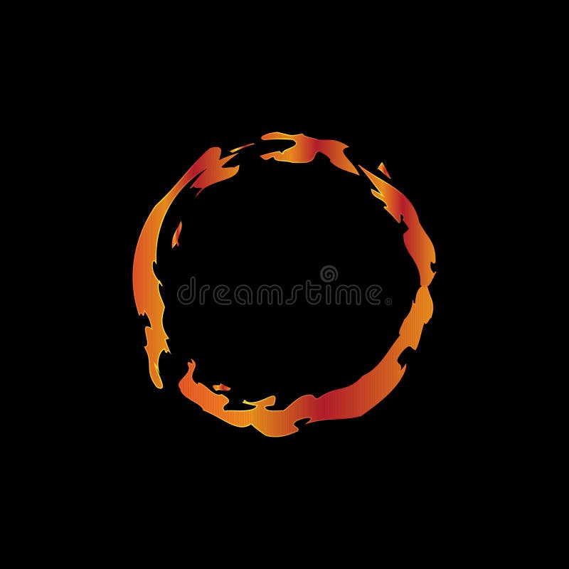 Fire burning circle stock vector. Illustration of logo - 129275448