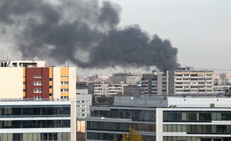 A fire in the city stock image. Image of situation, fire - 61212299