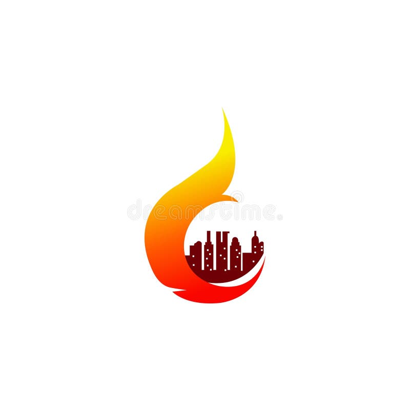Fire City Vector Logo Template Stock Vector - Illustration of ...