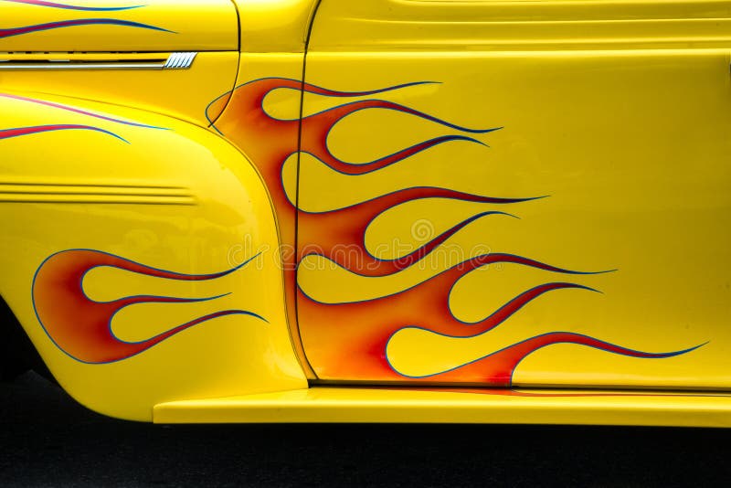 Painted Flames on Car stock image. Image of fuel, wheels - 881923