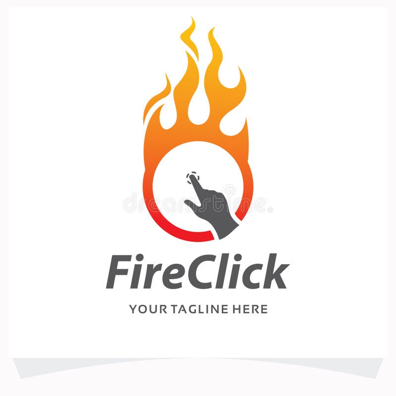 Fire Click Logo Design Template Inspiration Stock Vector - Illustration ...