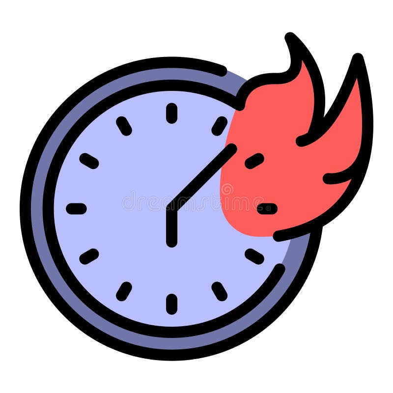 Fire Clock Icon Vector Flat Stock Vector - Illustration of fast, fire ...