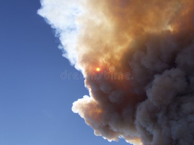 Billowing White Clouds of Smoke from a Brush Fire Stock Image - Image ...