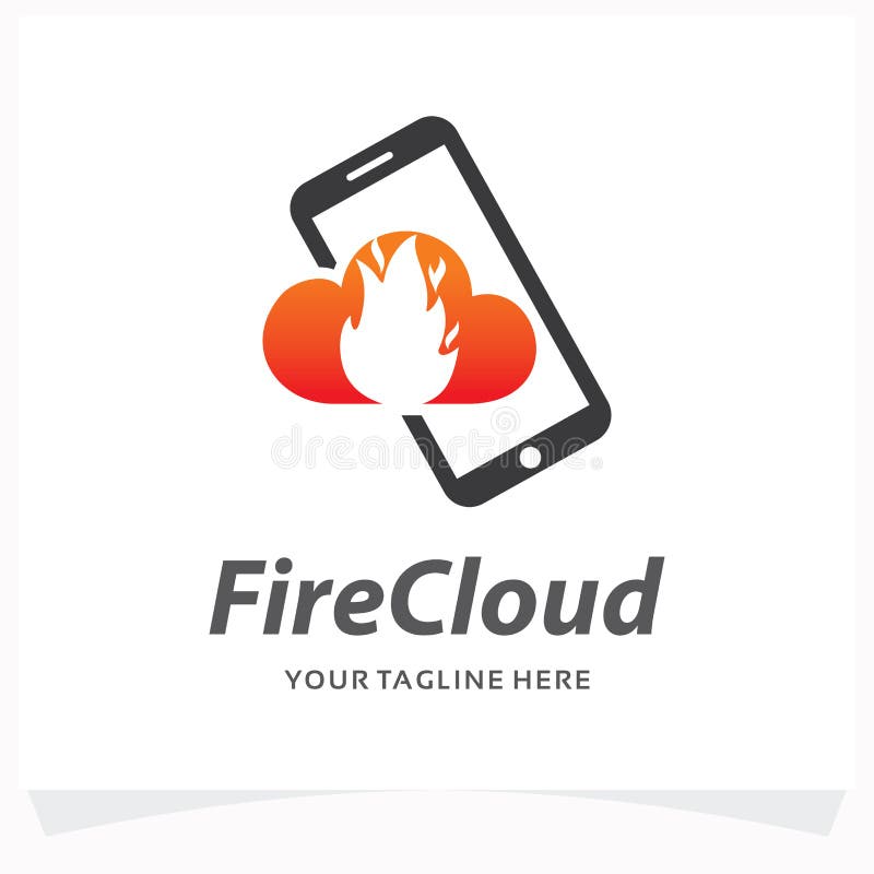 Fire Cloud Application Logo Design Template Stock Vector - Illustration ...