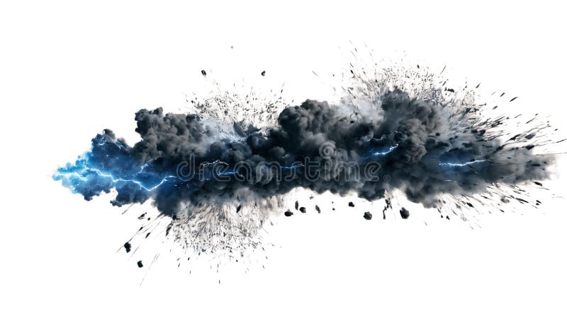 Fire Cloud Explosion Flashes and Smoke, Stock Illustration ...