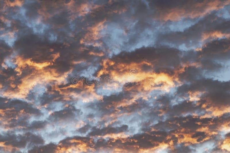 Fire in the Clouds at Sunrise Stock Photo - Image of weather ...