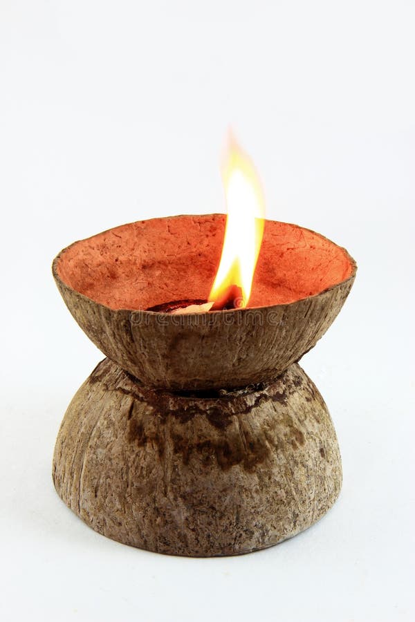 Fire on Coconut shell stock image. Image of fair, empty - 26470103