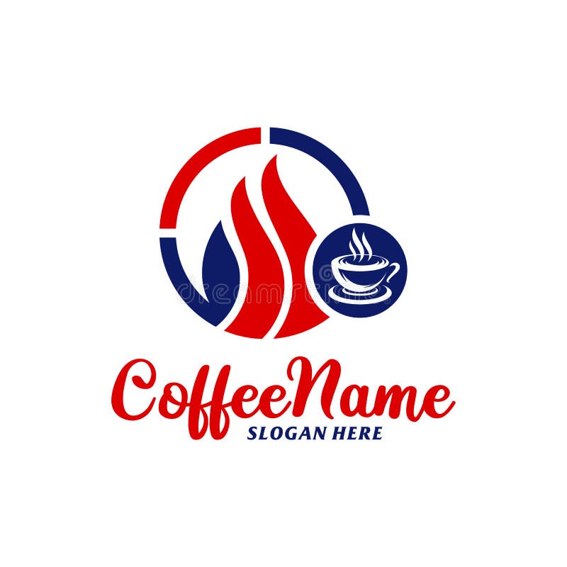 Fire Coffee Logo Design Template. Coffee Fire Logo Concept Vector Stock ...