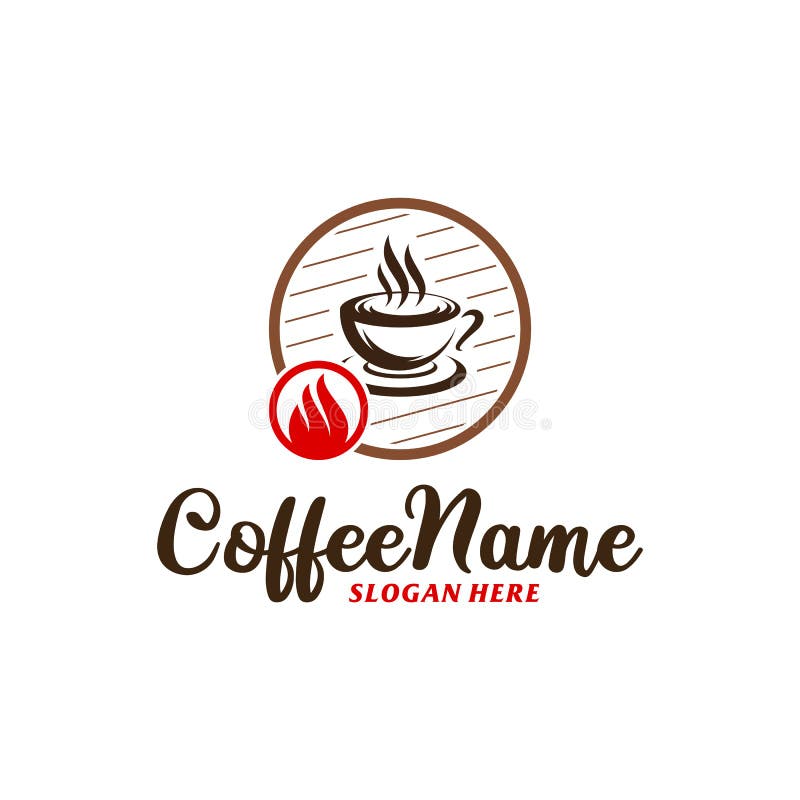 Fire Coffee Logo Design Template. Coffee Fire Logo Concept Vector ...