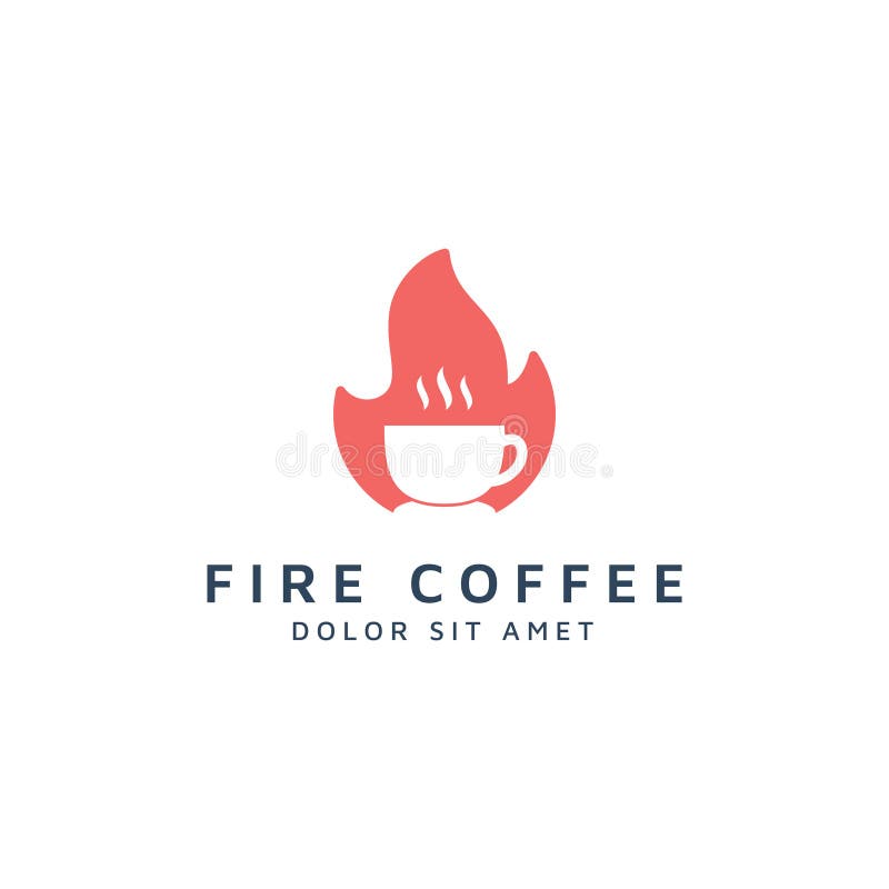 Fire and Coffee Negative Space Logo Design Stock Vector - Illustration ...
