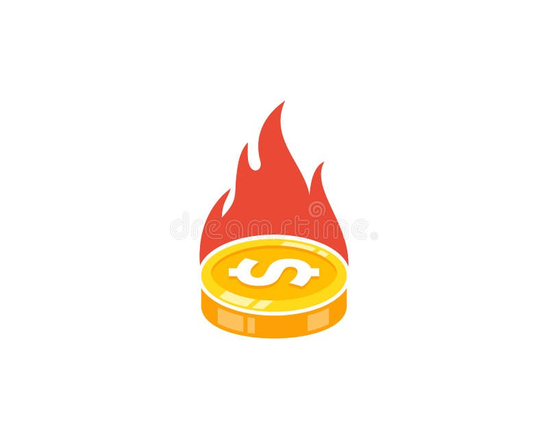 Fire Coin Logo Icon Design stock vector. Illustration of idea - 125199045