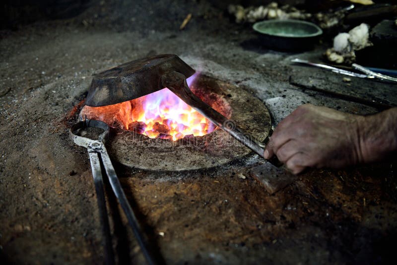 Fire of Coke is Ready To Melt Iron Stock Image - Image of danger, fiery ...