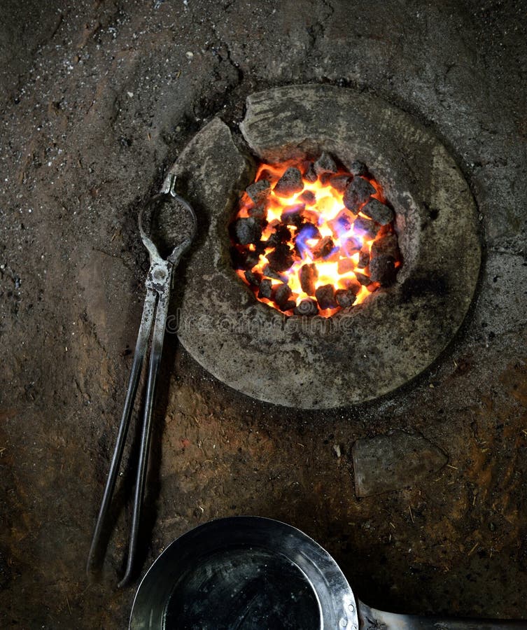 Fire of Coke is Ready To Melt Iron Stock Photo - Image of igniting ...