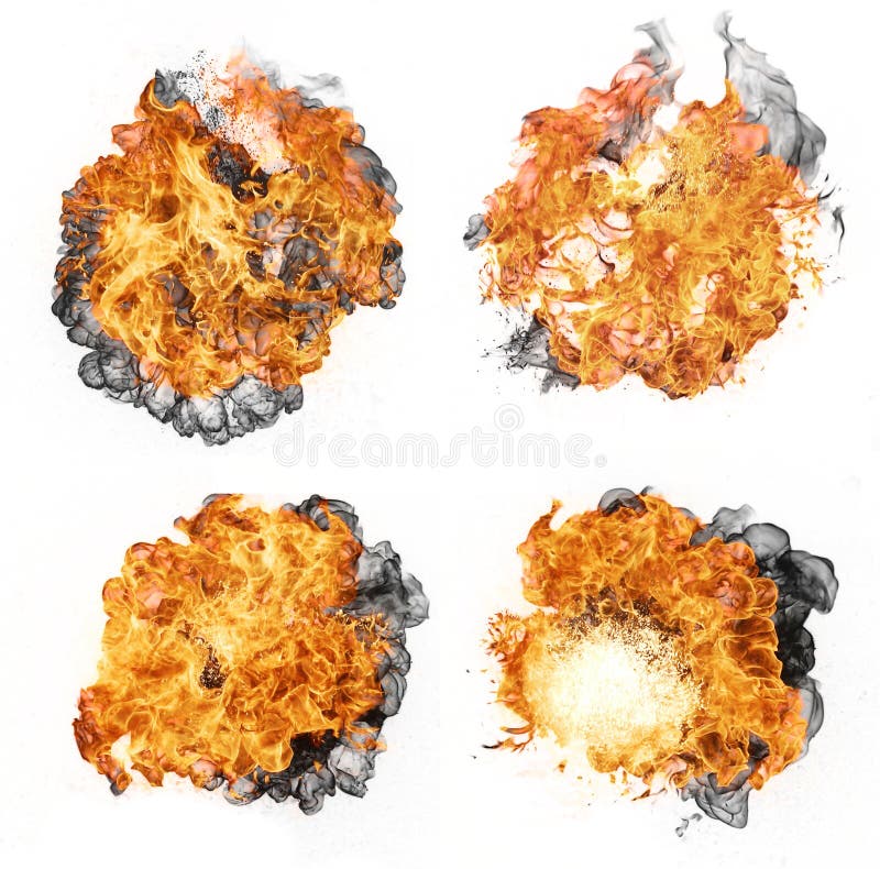 Fire Flames Collection on White Background Stock Photo - Image of ...