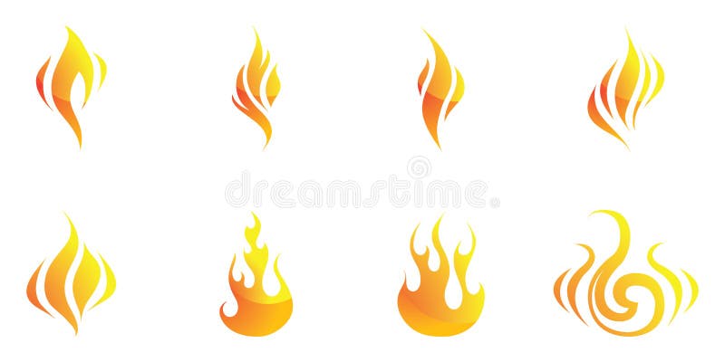 Fire Collection, a Set of Various Shapes Stock Vector - Illustration of ...