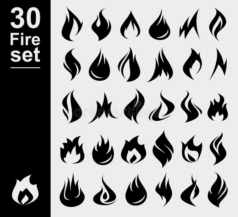 Fire Collection Set. Vector Stock Vector - Illustration of danger ...
