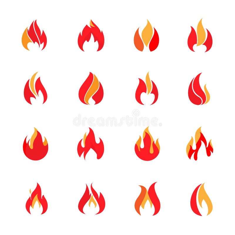 Fire color icons stock vector. Illustration of element - 68054525