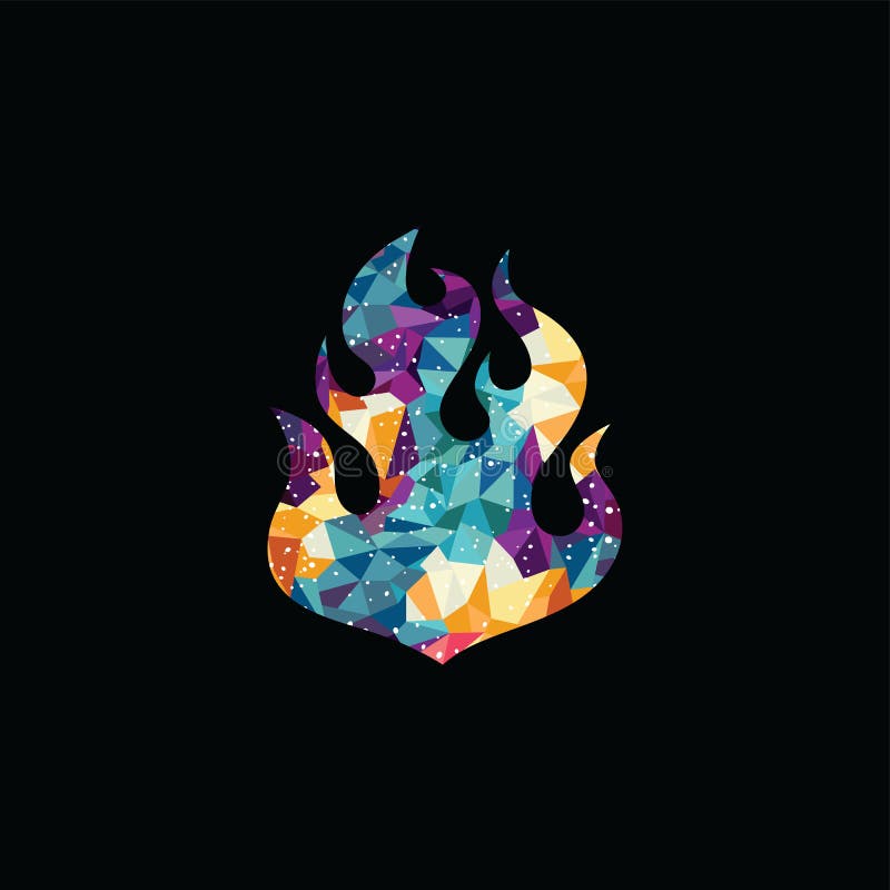 Fire Colorful Triangle Geometrical Logo Logotype Template Stock Vector ...