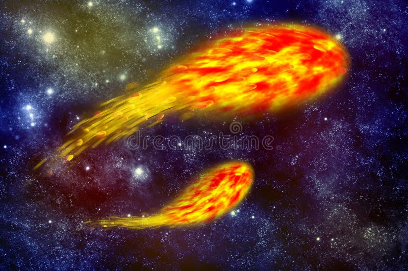 Fire Comet stock illustration. Illustration of space - 20605271