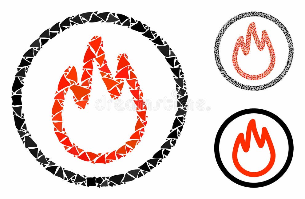 Fire Composition Icon of Irregular Pieces Stock Vector - Illustration ...