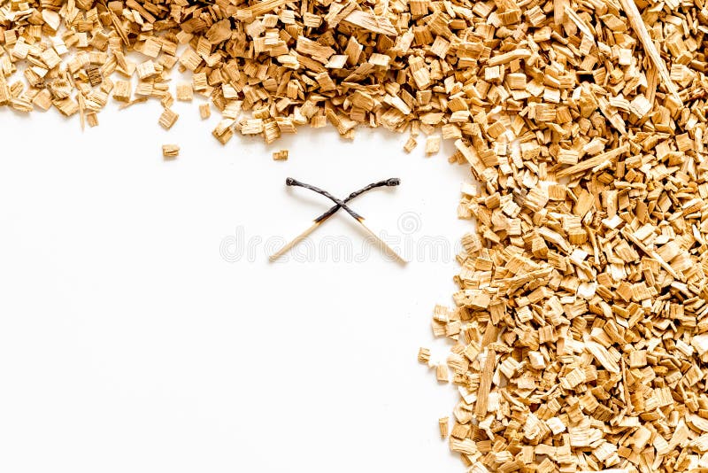 Fire Concept with Kindling Frame and Matches on White Background Top ...