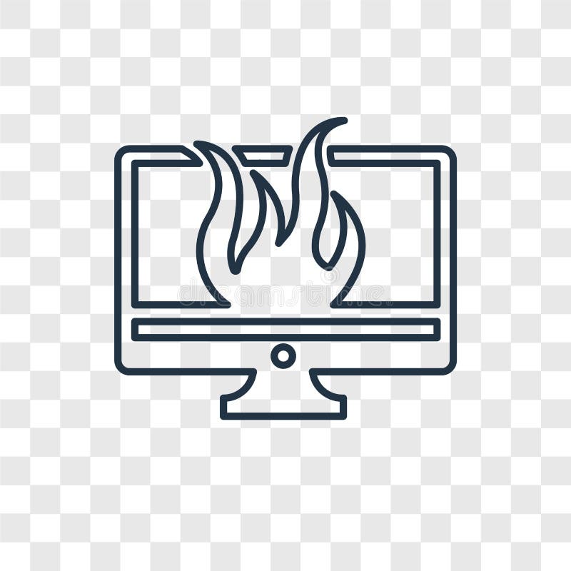 Fire Concept Vector Linear Icon Isolated on Transparent Background ...
