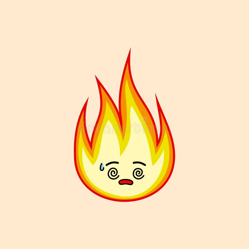 Fire Confused Face Expression Clipart Stock Vector - Illustration of ...