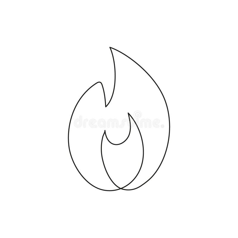 Fire Continuous Single Art Line Drawing. Flame Shape, Bonfire, Gas Icon ...