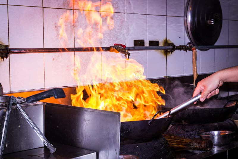 Fire cooking stock image. Image of kitchen, food, cooking - 36122775