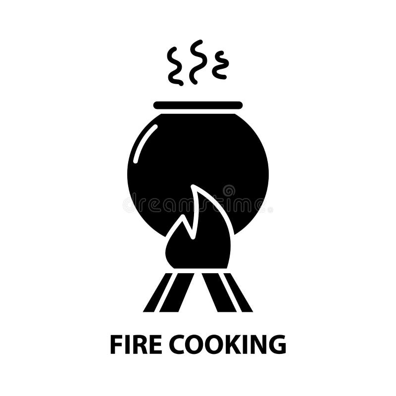 Fire in a Pan Cooking Food Logo Stock Illustration - Illustration of ...