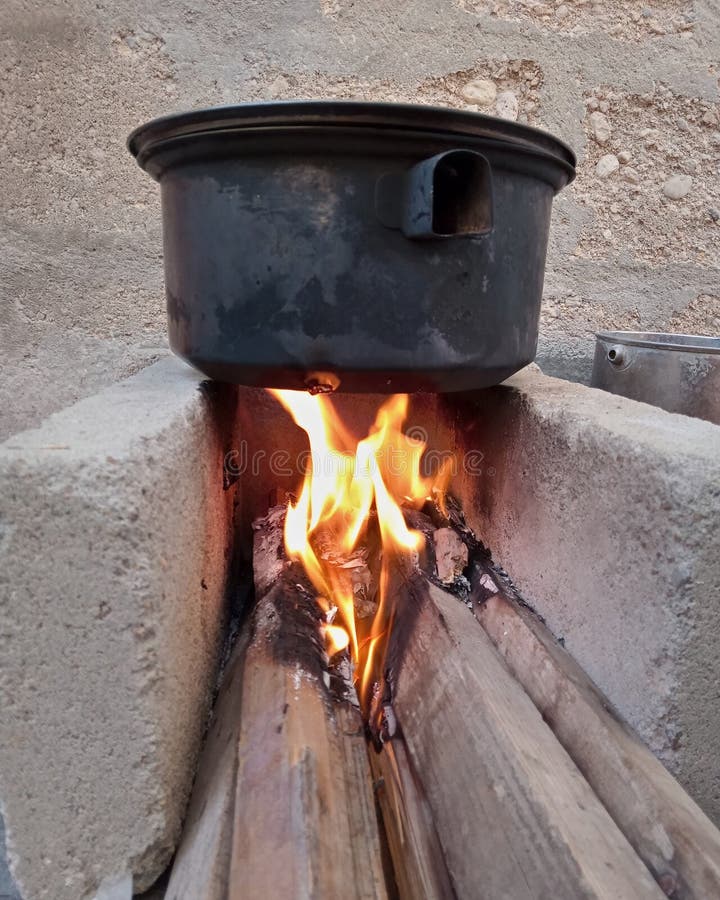 Fire cooking pot stock image. Image of food, fire, cooking - 210449775