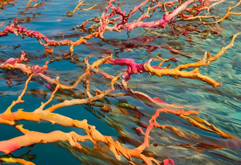 Fire Coral Spreading Out in the Ocean.AI Generated Stock Illustration ...