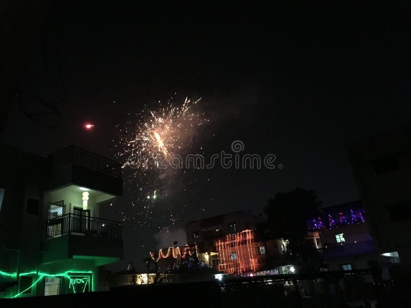 Fire Crackers during Diwali Stock Image - Image of religion, festival ...