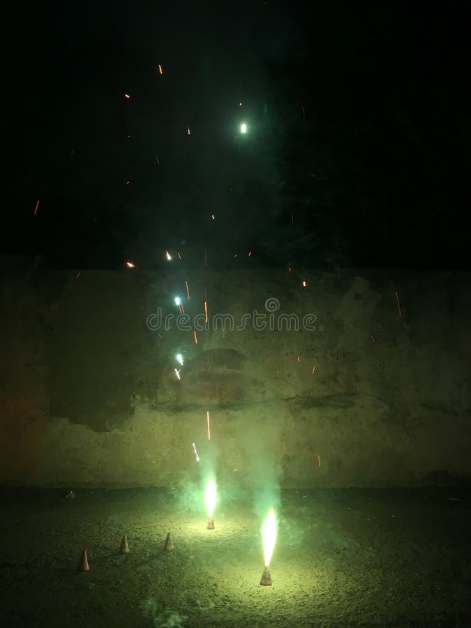 Fire Crackers during Diwali Stock Photo - Image of explosion, sparkle ...