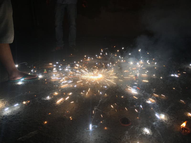 Fire Crackers during Diwali Stock Photo - Image of bokeh, fireworks ...