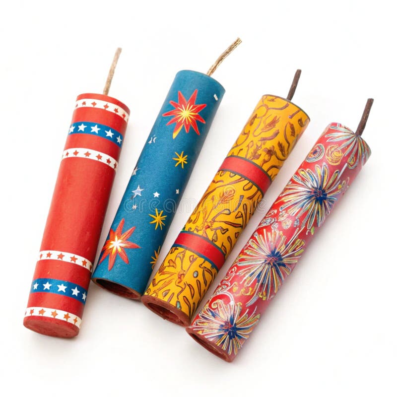 Fire Crackers Vectors Isolated on Transparent Background Stock ...