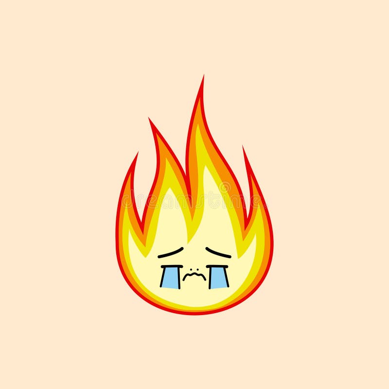 Fire Crying Face Expression Clipart Stock Vector - Illustration of heat ...