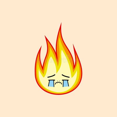 Fire Crying Face Expression Clipart Stock Vector - Illustration of heat ...